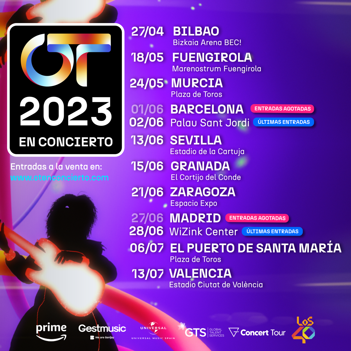 Nuevas fechas de OT23 en concierto